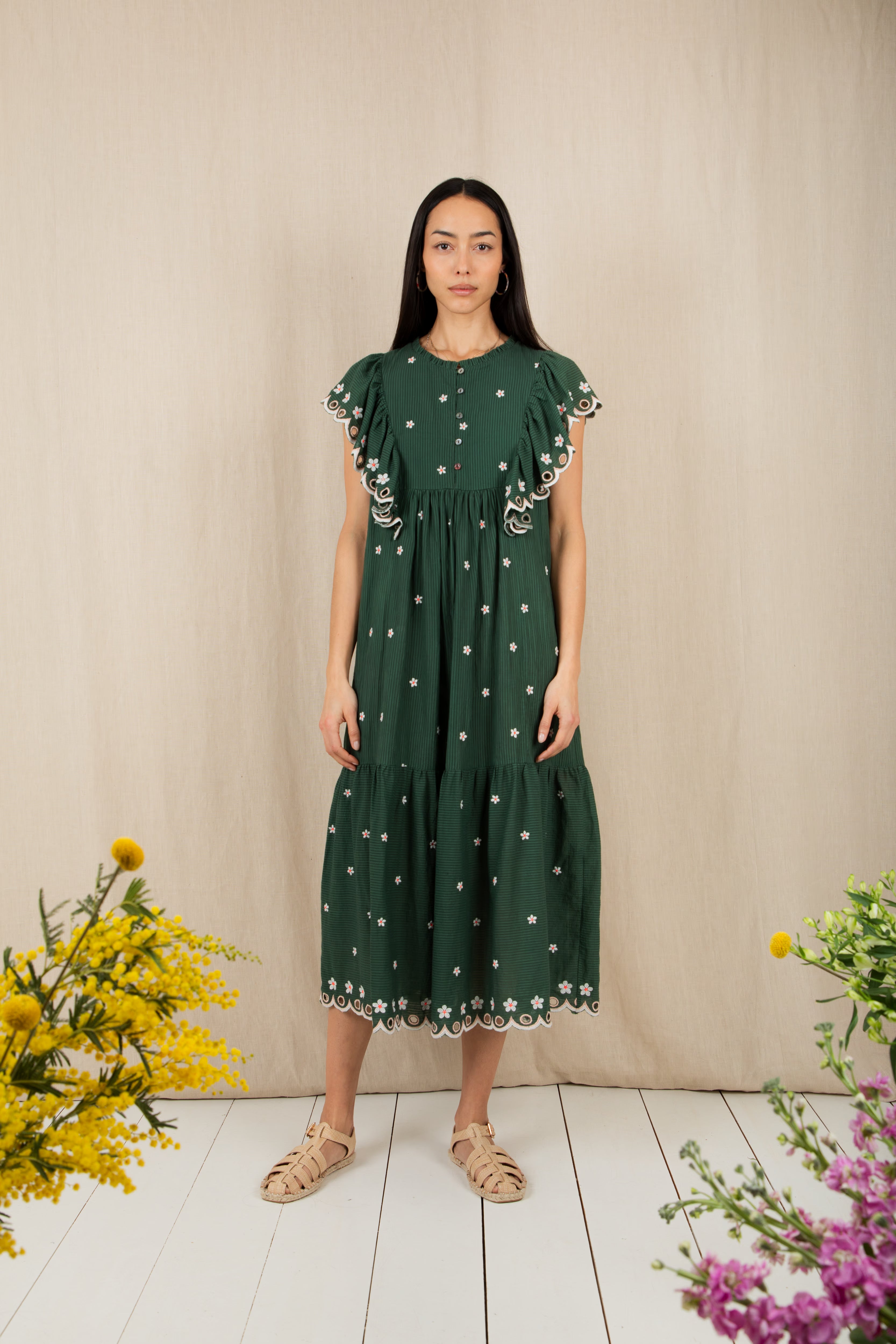 Mavis Dress - Field Green – Bonté